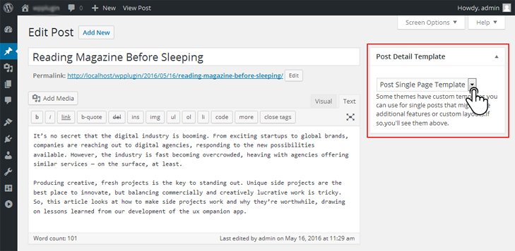 Custom Post Template WordPress Plugin Is Released Today Templatic